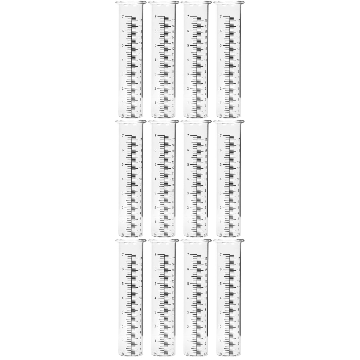 FRCOLOR 12 Pcs Garden Rain Measuring Tube Clear Rain Measuring Tube ...