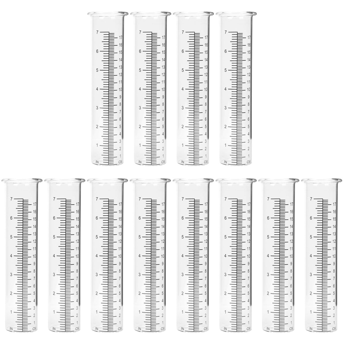 FRCOLOR 12 Pcs Garden Rain Measuring Tube Clear Rain Measuring Tube ...
