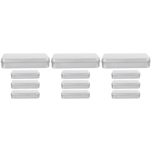 FRCOLOR 12 Pcs Metal Empty Tins Rectangular Storage Tin Storage Can ...