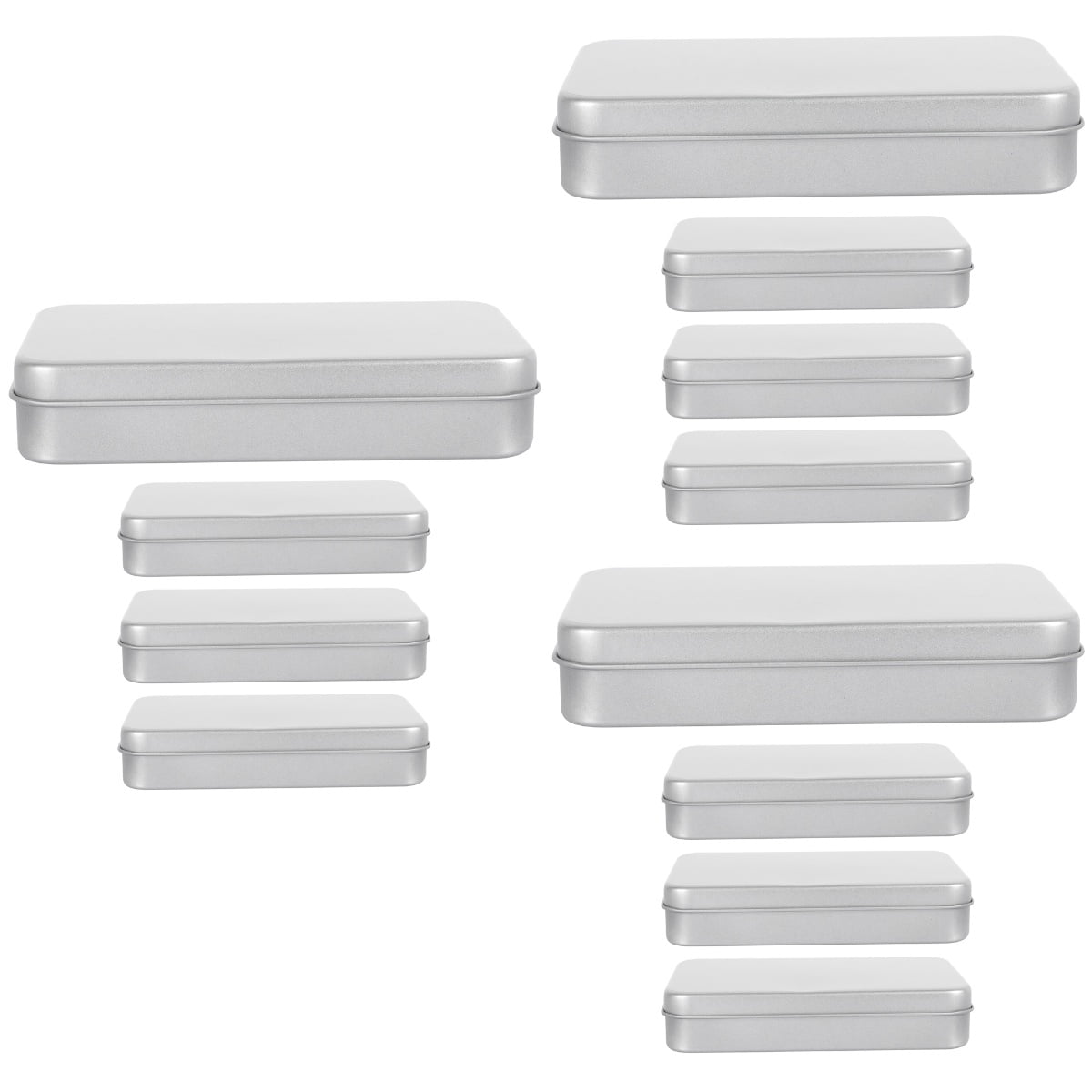 FRCOLOR 12 Pcs Metal Tin Box Empty Rectangular Metal Storage Organizer ...