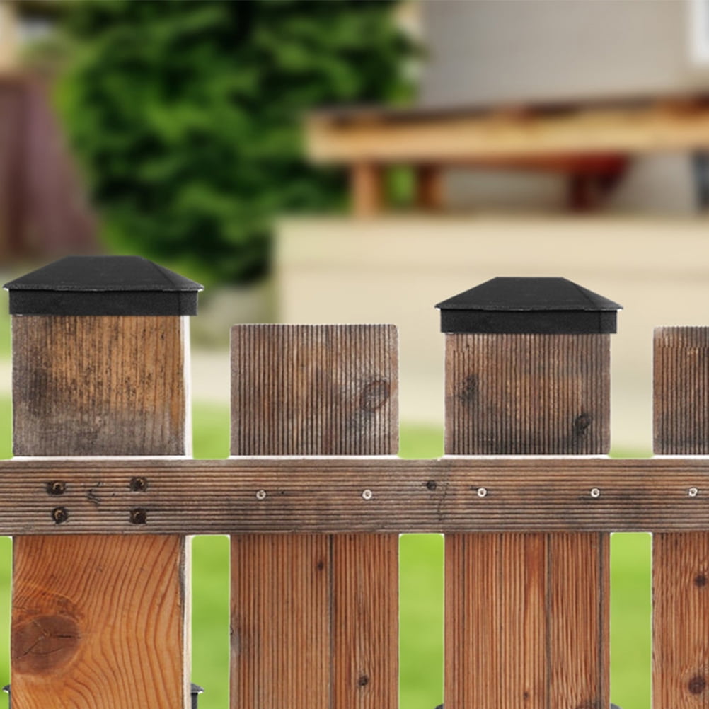 FRCOLOR 12 Pcs Black Plastic Post Caps for Fences Deck Lamp Mailbox ...