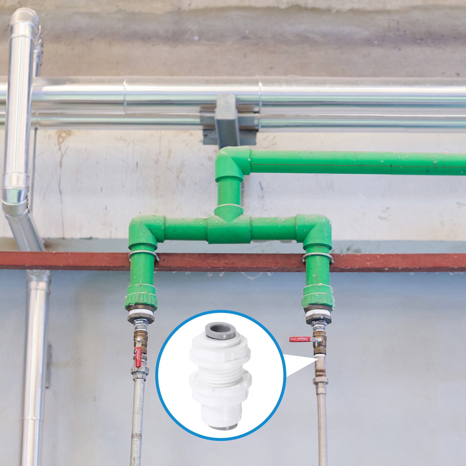 FRCOLOR 12 Pcs Push to Connect Water Fitting Bulkhead Adapter Reverse ...