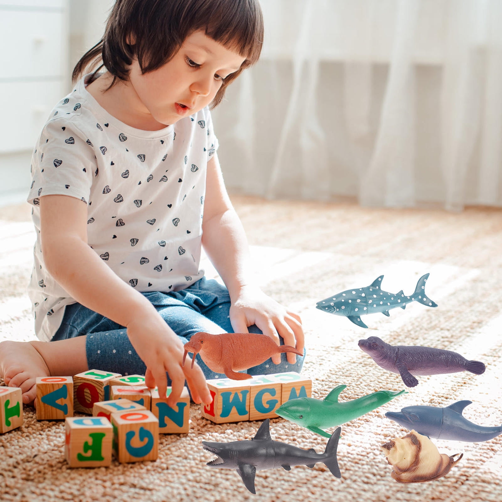 FRCOLOR 12 Pcs Sea Animal Figure Animals Figurines Marine Model Ocean ...