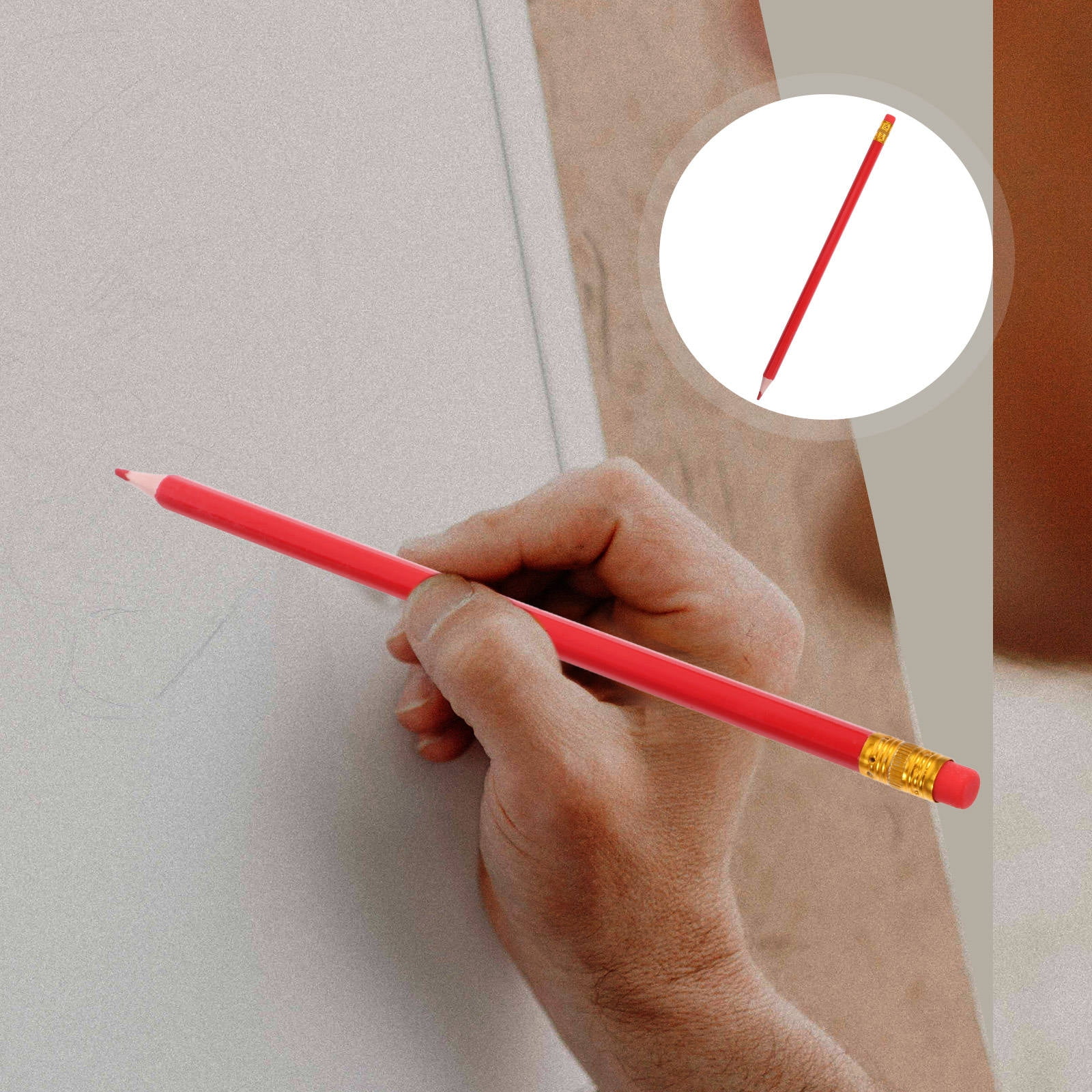 FRCOLOR 12 Pcs Sharpened Pencils Red Pencils Erasable Colored Pencils ...