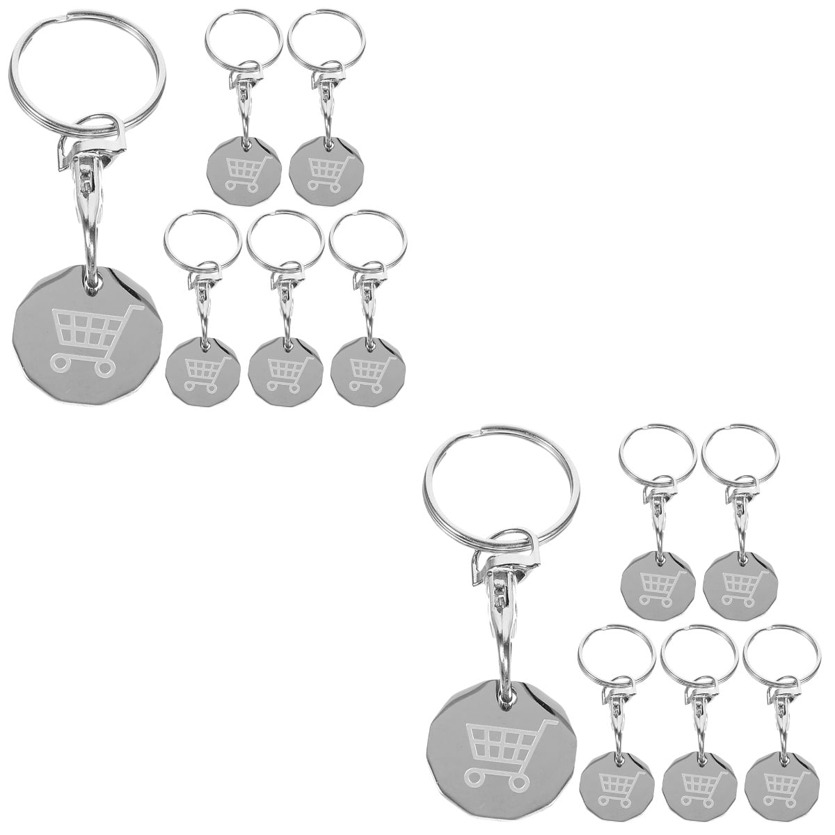 FRCOLOR 12 Pcs Trolley Tokens and Key Rings Shopping Trolley Tokens ...