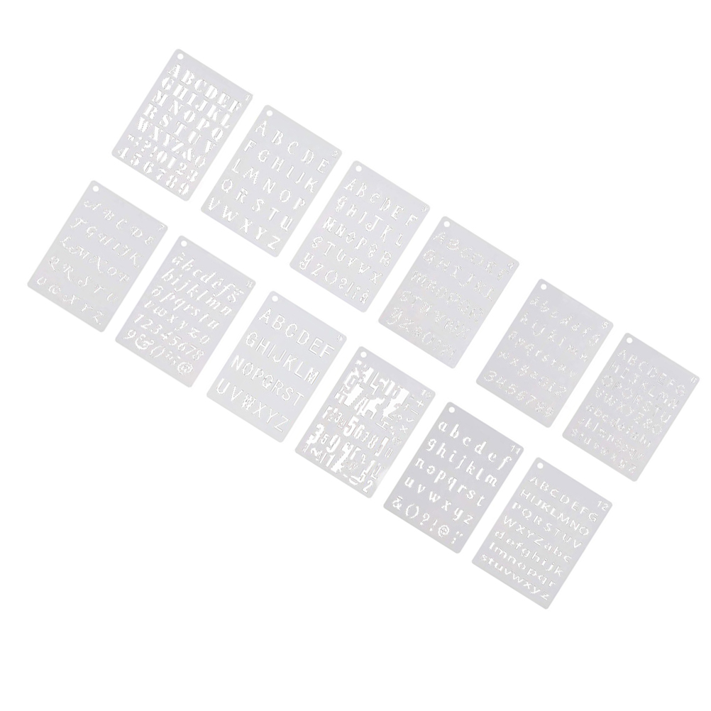 FRCOLOR 12 Sheets Alphanumeric Template Pallets Alphabet Stencil Circle ...