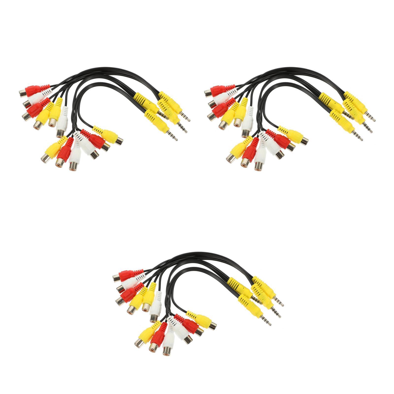 FRCOLOR 12 pcs AV Audio Splitter Cable Extension Cable 3-way Splitter ...