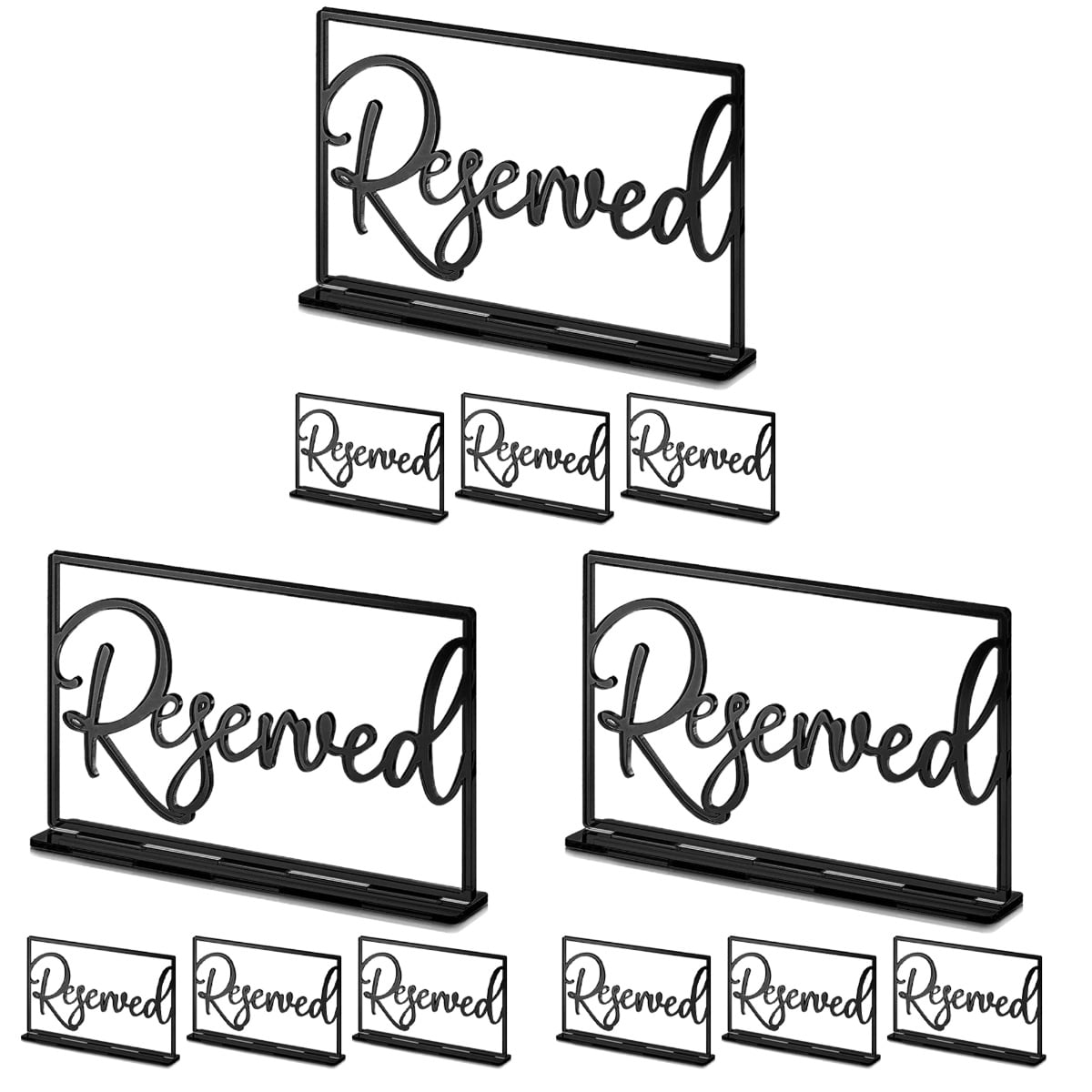 FRCOLOR 12 pcs Acrylic Reserved Table Sign Wedding Party Table Sign ...
