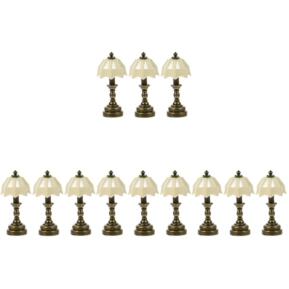 FRCOLOR 12 pcs Dollhouse Table Lamp Miniature Bedside Lamp Model ...