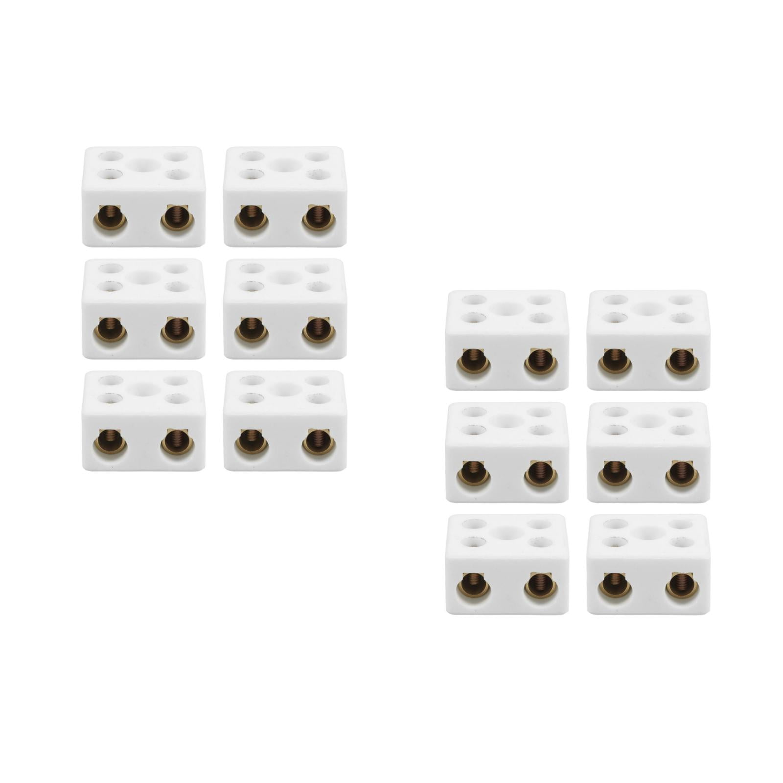 FRCOLOR 12 pcs Dual Row Ceramic Terminal Block 2 Way Ceramics Terminal ...