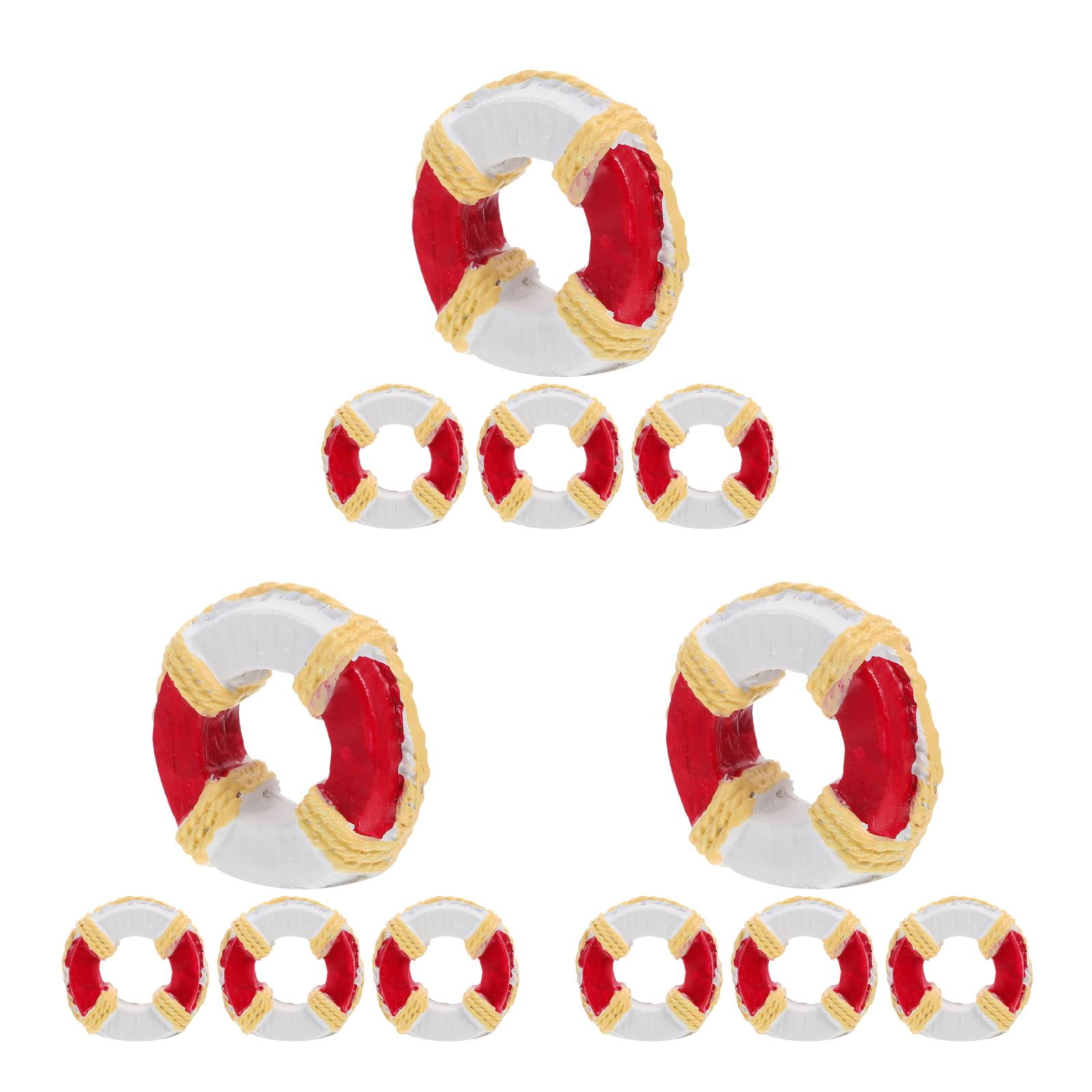 FRCOLOR 12 pcs Mini Swimming Rings Dollhouse Mini Swim Ring Cake Topper ...