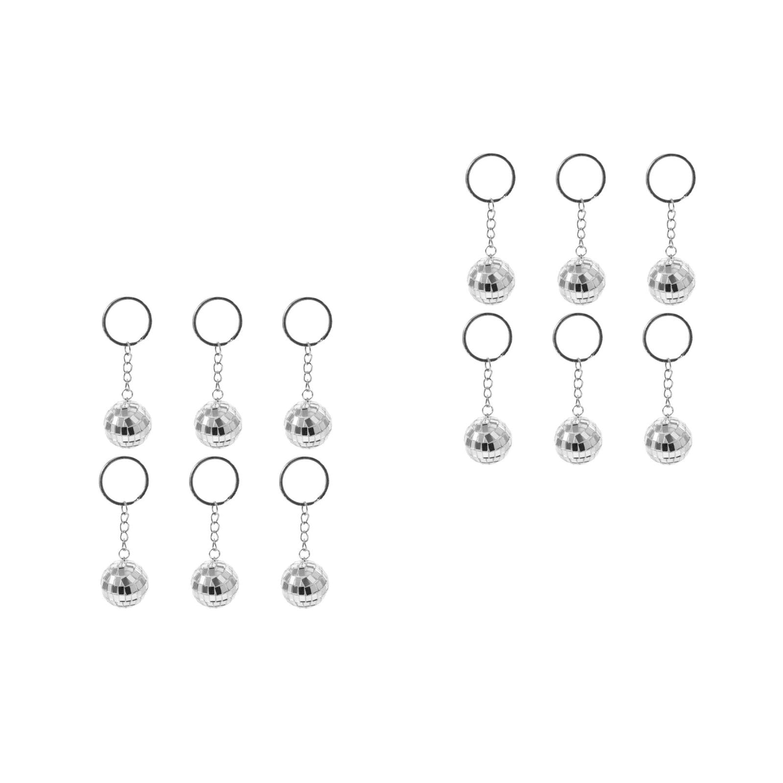 FRCOLOR 12 pcs Mirror Disco Ball Keychains Mini 70s Disco Keychains ...