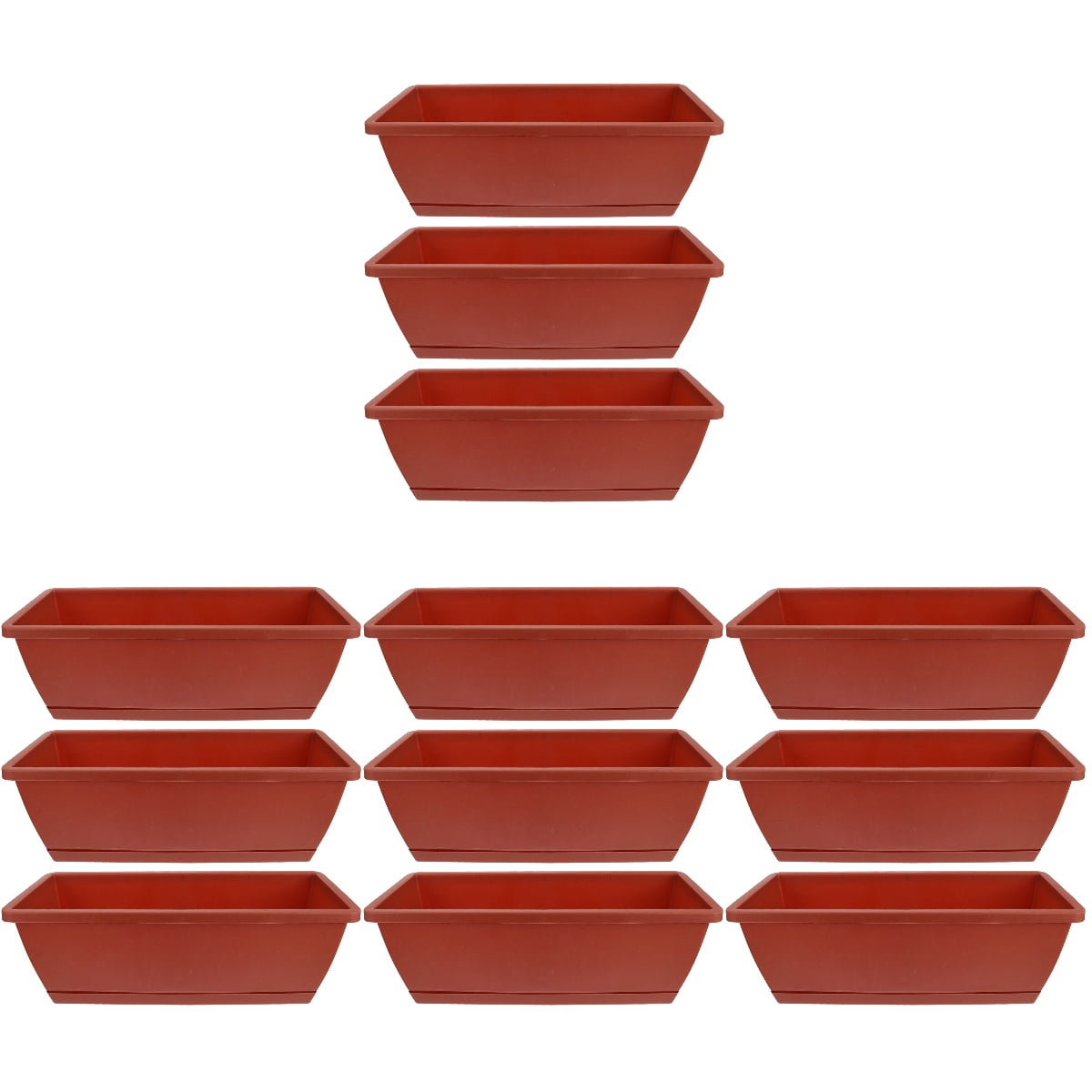 FRCOLOR 12 pcs Rectangular Balcony Plant Flowerpot Plastic Succulent ...