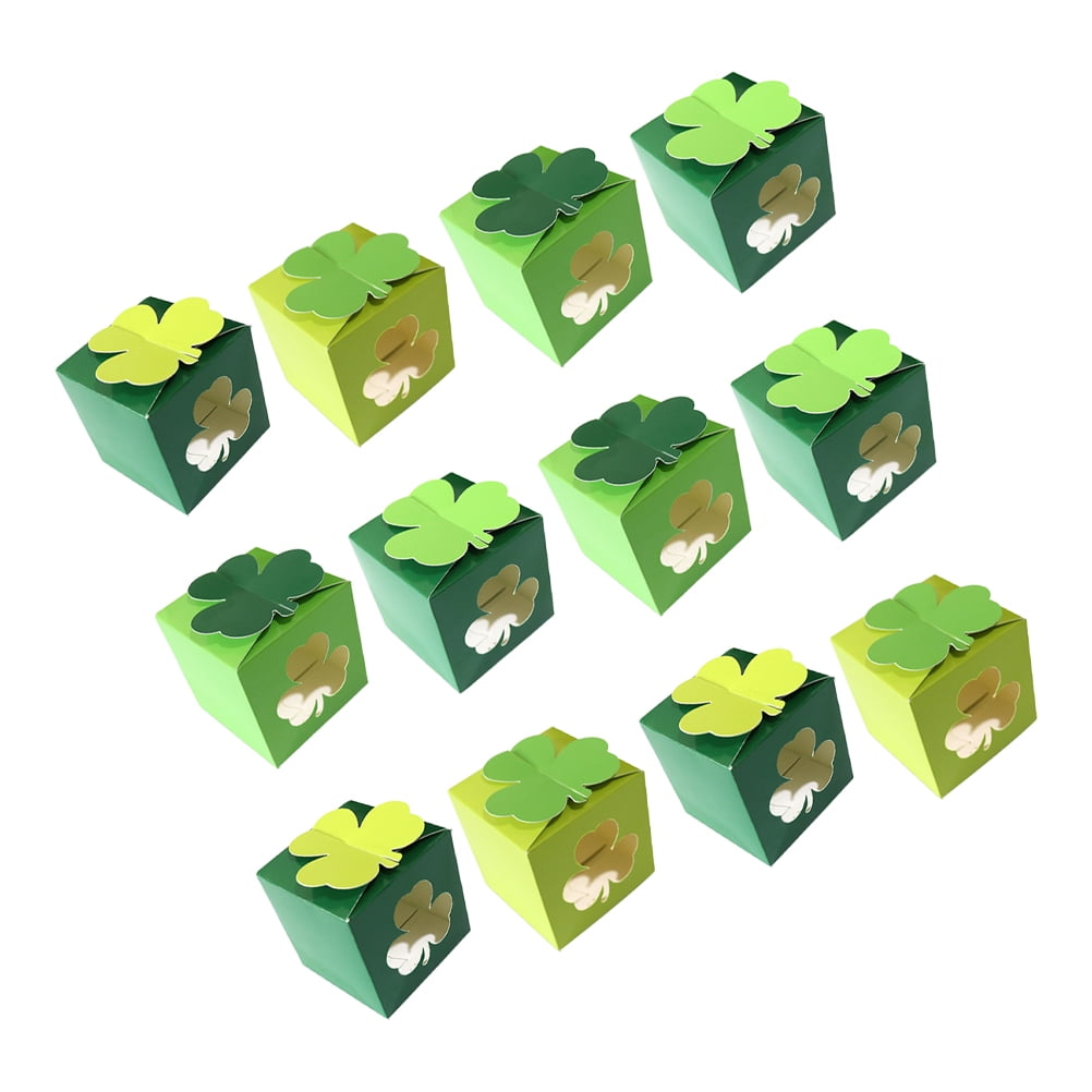 FRCOLOR 12PCS Shamrock Treat Boxes for St. Patrick's Day Reusable Irish ...