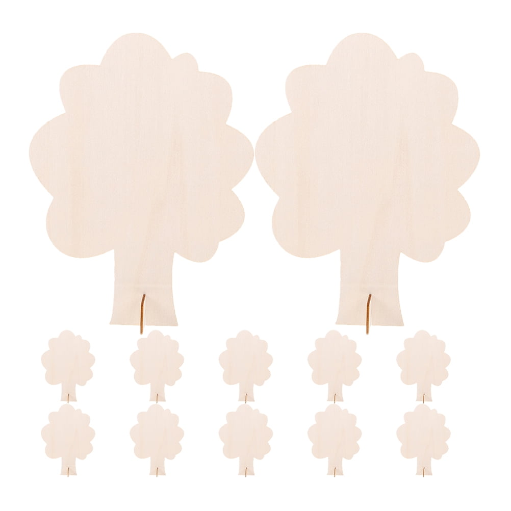 FRCOLOR Wooden Blank Trees for DIY Crafts and Decoration Beige Color ...