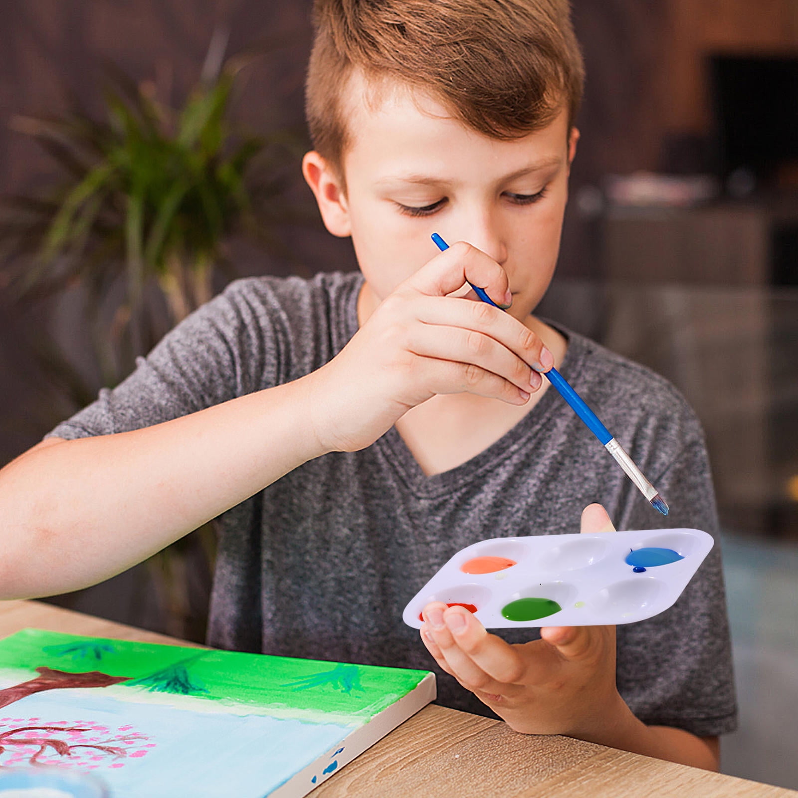 FRCOLOR Butcher Tray Palette White Plastic Paint Rectangular Art ...