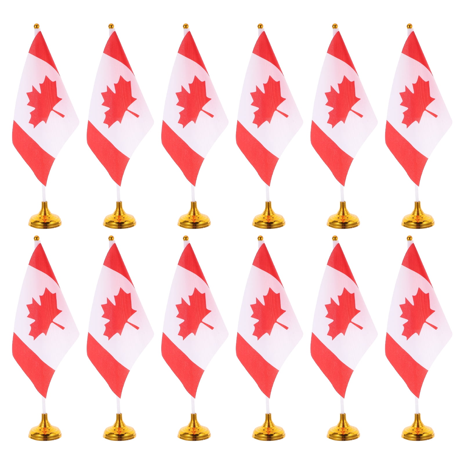 FRCOLOR 12pcs Canadian Desk Flags Small Mini Flags Canadian Small Mini ...