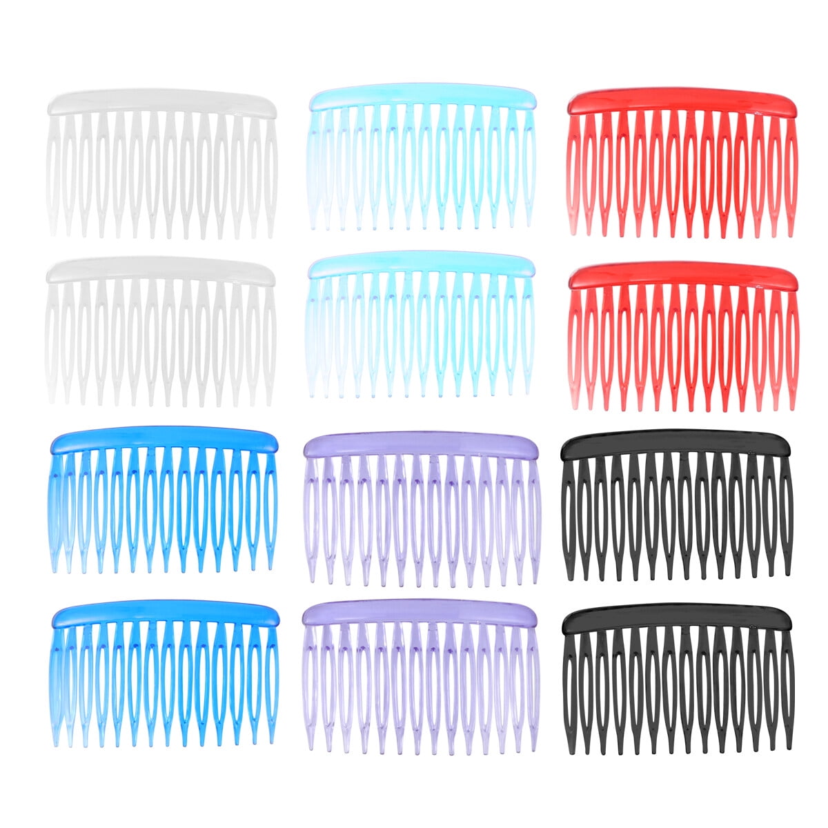 FRCOLOR 12pcs Colorful Plastic Hair Clip Combs Vintage Small Hair Side ...