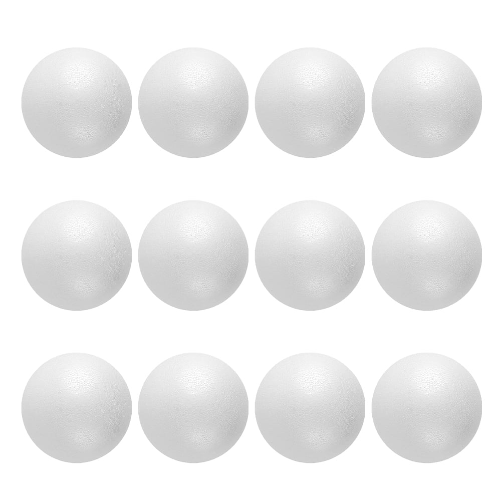 FRCOLOR 12 Count White Foam Craft Balls for Kids Creative Projects Lightweight and Safe ...
