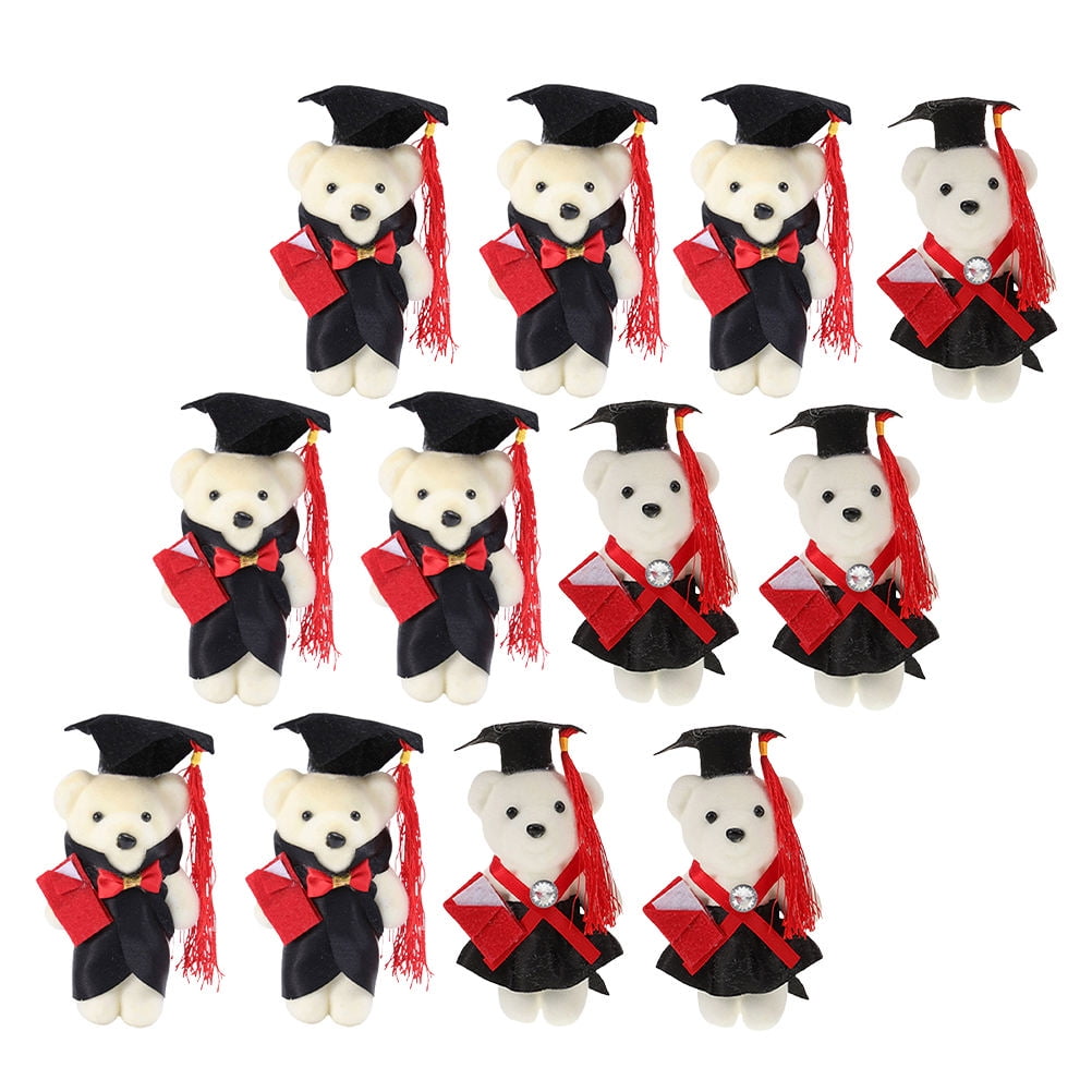 FRCOLOR 12pcs DIY Graduation Bear Flower Bouquet Mini Plush Doll ...