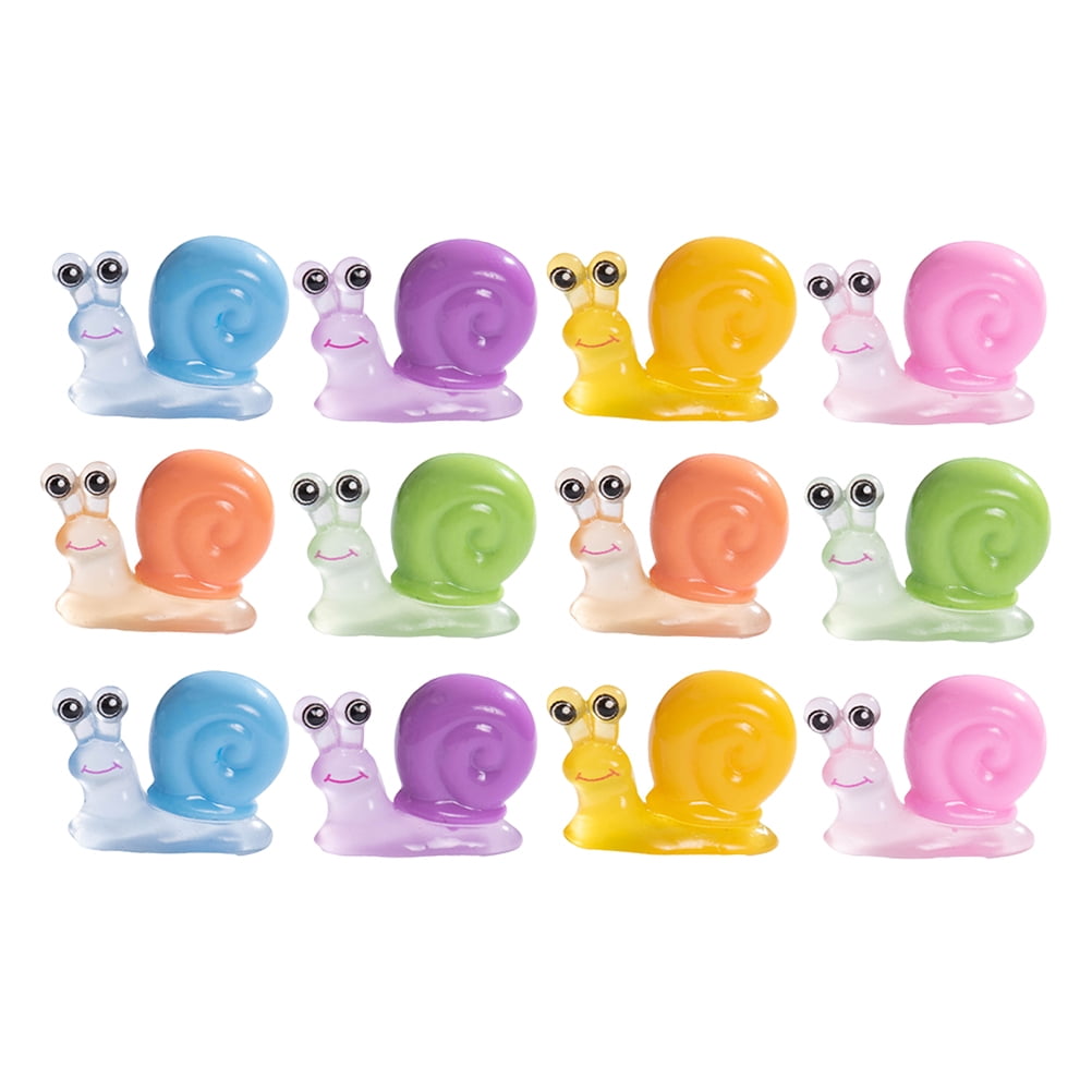 FRCOLOR 12pcs Luminous Snail Decorations Miniature Garden Snail ...