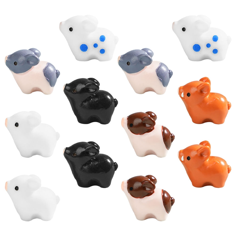 FRCOLOR 12pcs Miniature Pigs Resin Figurines for Fairy Garden ...