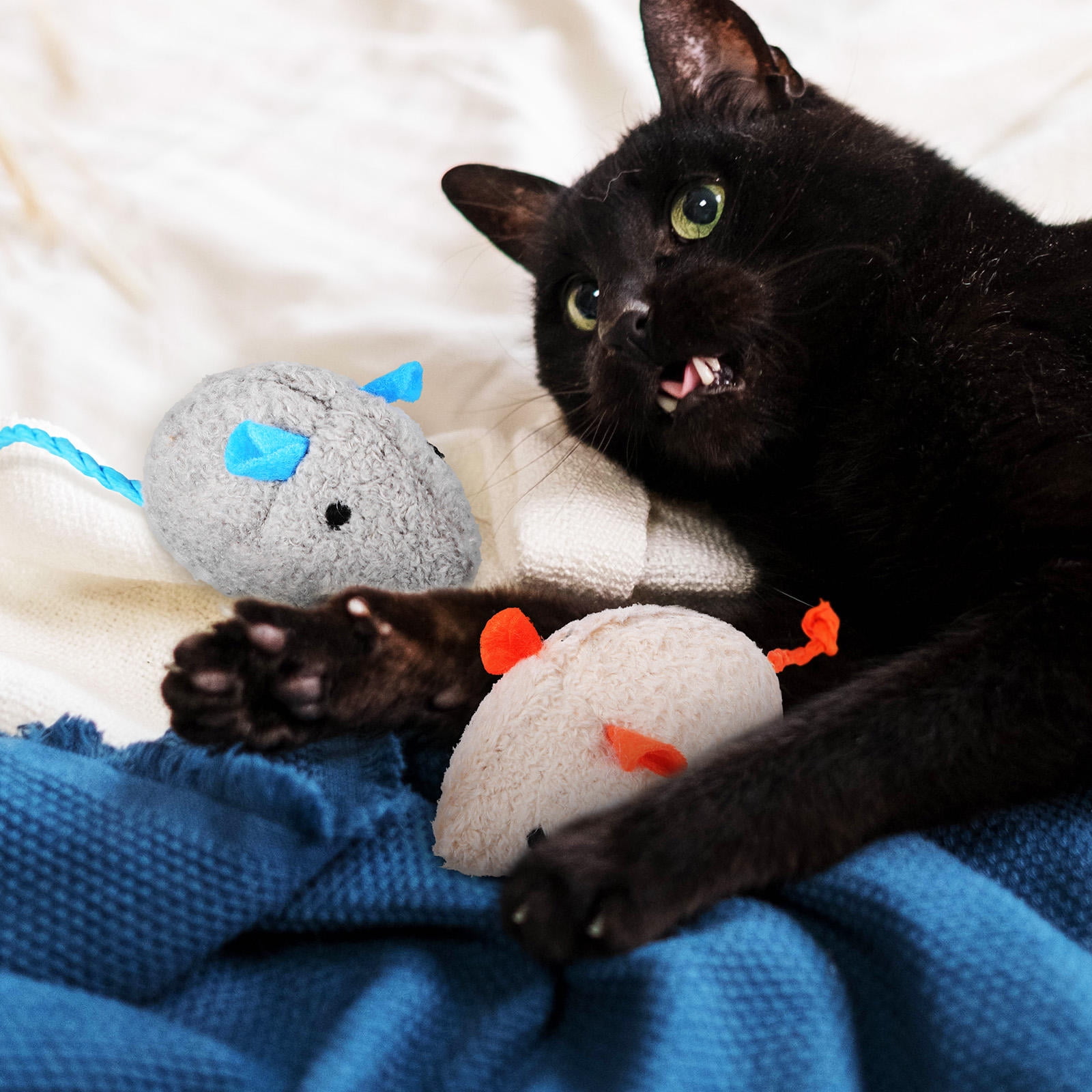 FRCOLOR 13 Piece Cat Toy Set with Plush Mice and Crinkle Balls for ...