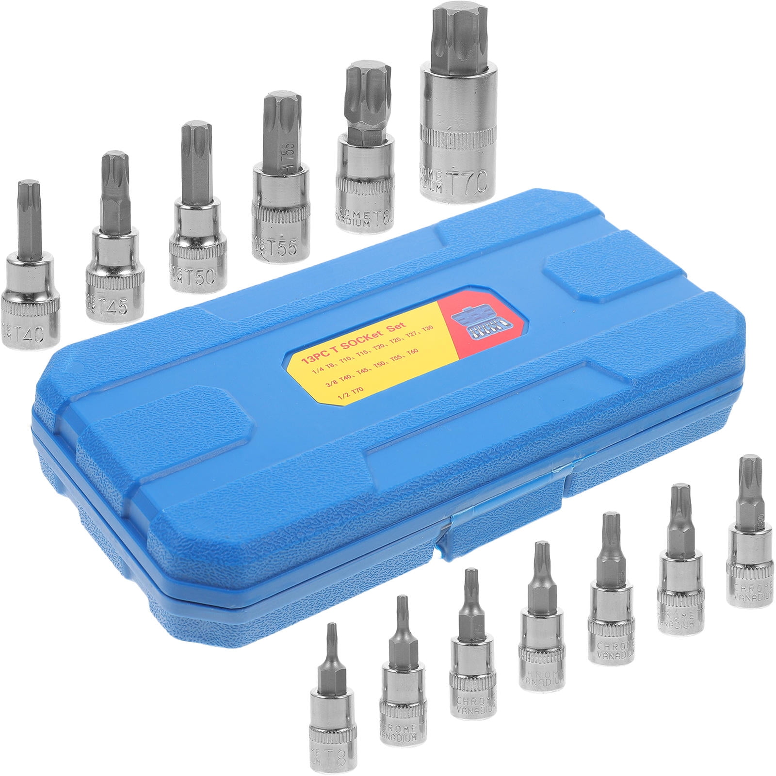 FRCOLOR 13pcs Hex Bit Socket Set Impact Socket Kit Assortment Metal Hex ...