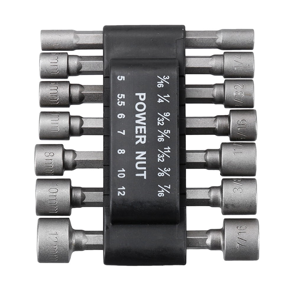 FRCOLOR 14 PCS Hexagonal Handle Screw Sleeve Nut Driver Socket Bit Set ...