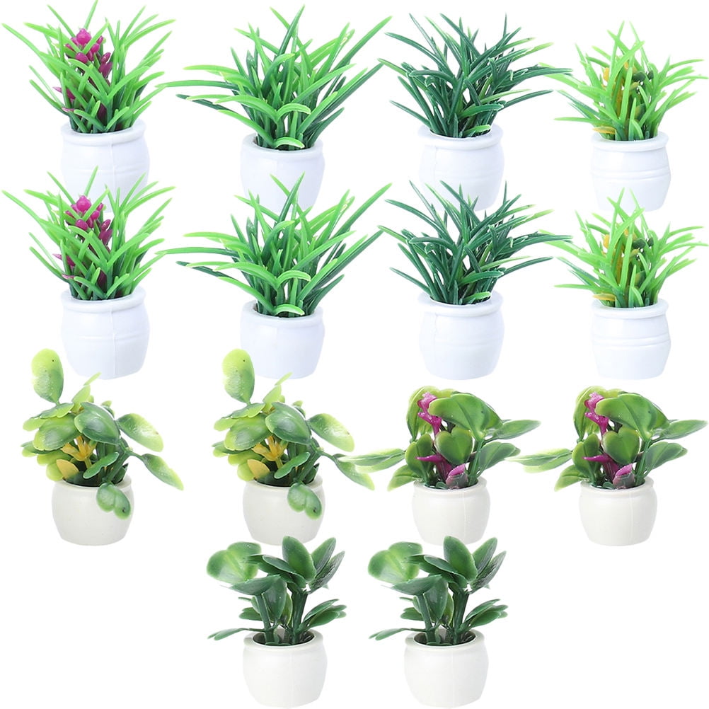 FRCOLOR 14 Pcs Mini Potted Landscape Zen Garden Small Greenery Decor ...