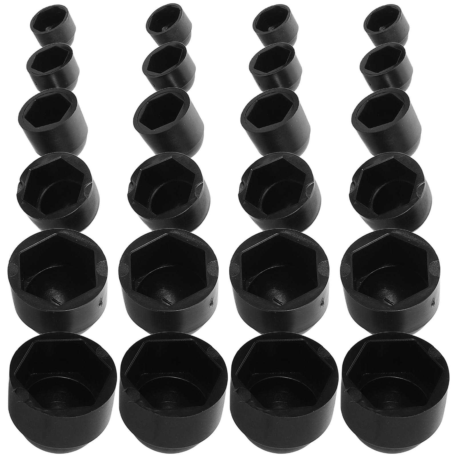 FRCOLOR Hexagonal Nut Cap Set Black Protective Dust Covers for Bolts ...