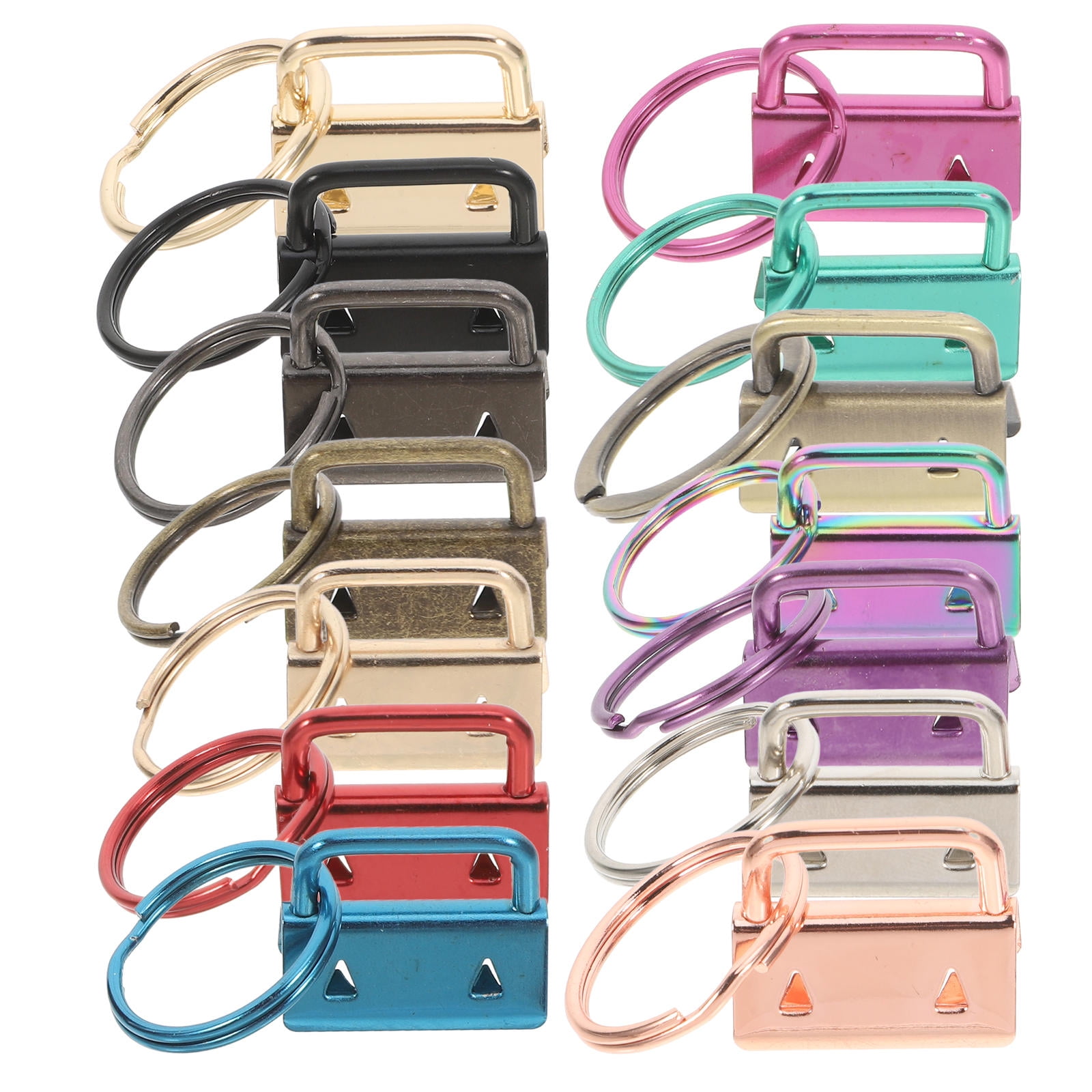 FRCOLOR 14pcs Key Fob Hardware with Key Ring Keychain Tail Clip Wrist ...