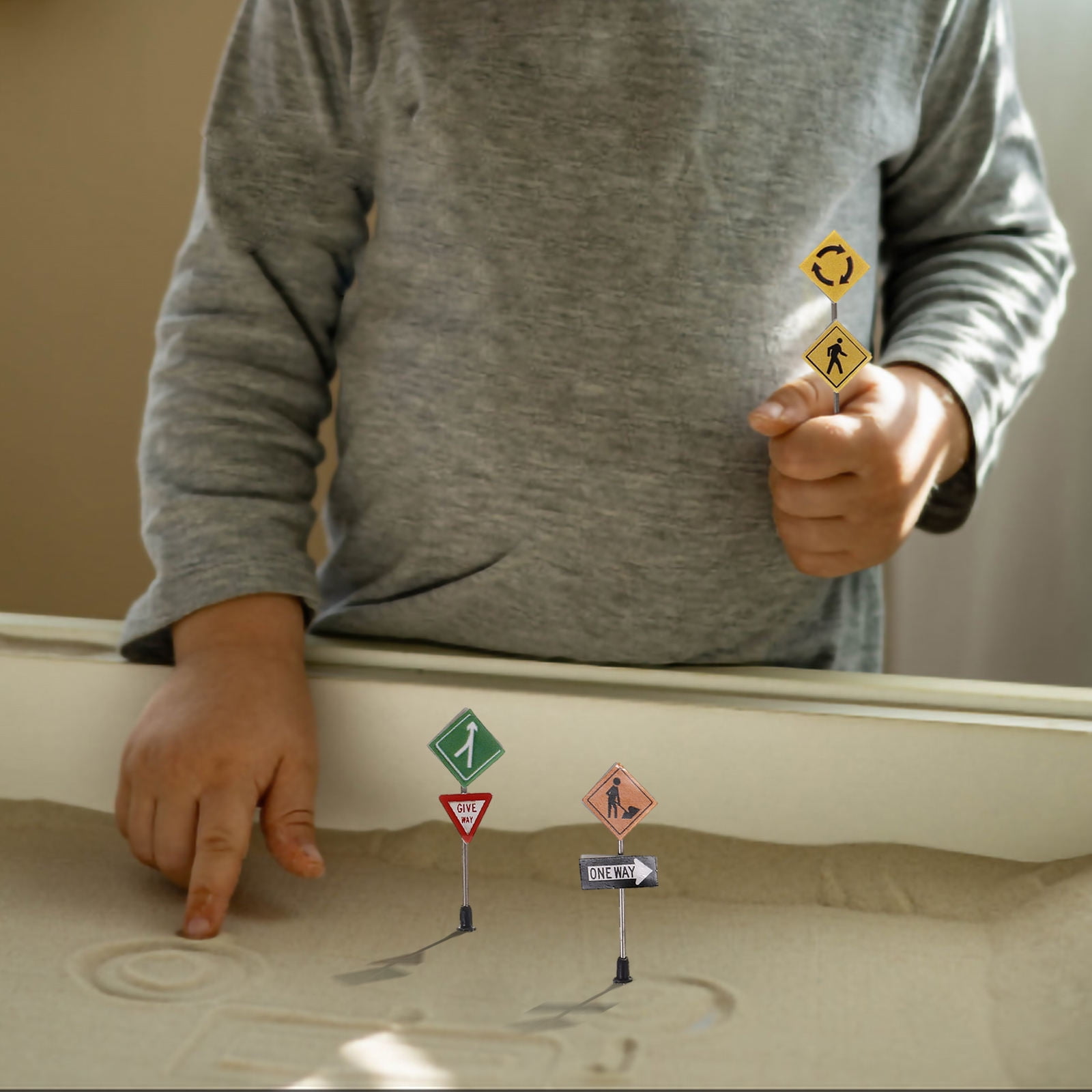 FRCOLOR 14pcs Sand Table Road Signs Miniature Landscape Traffic Signs ...