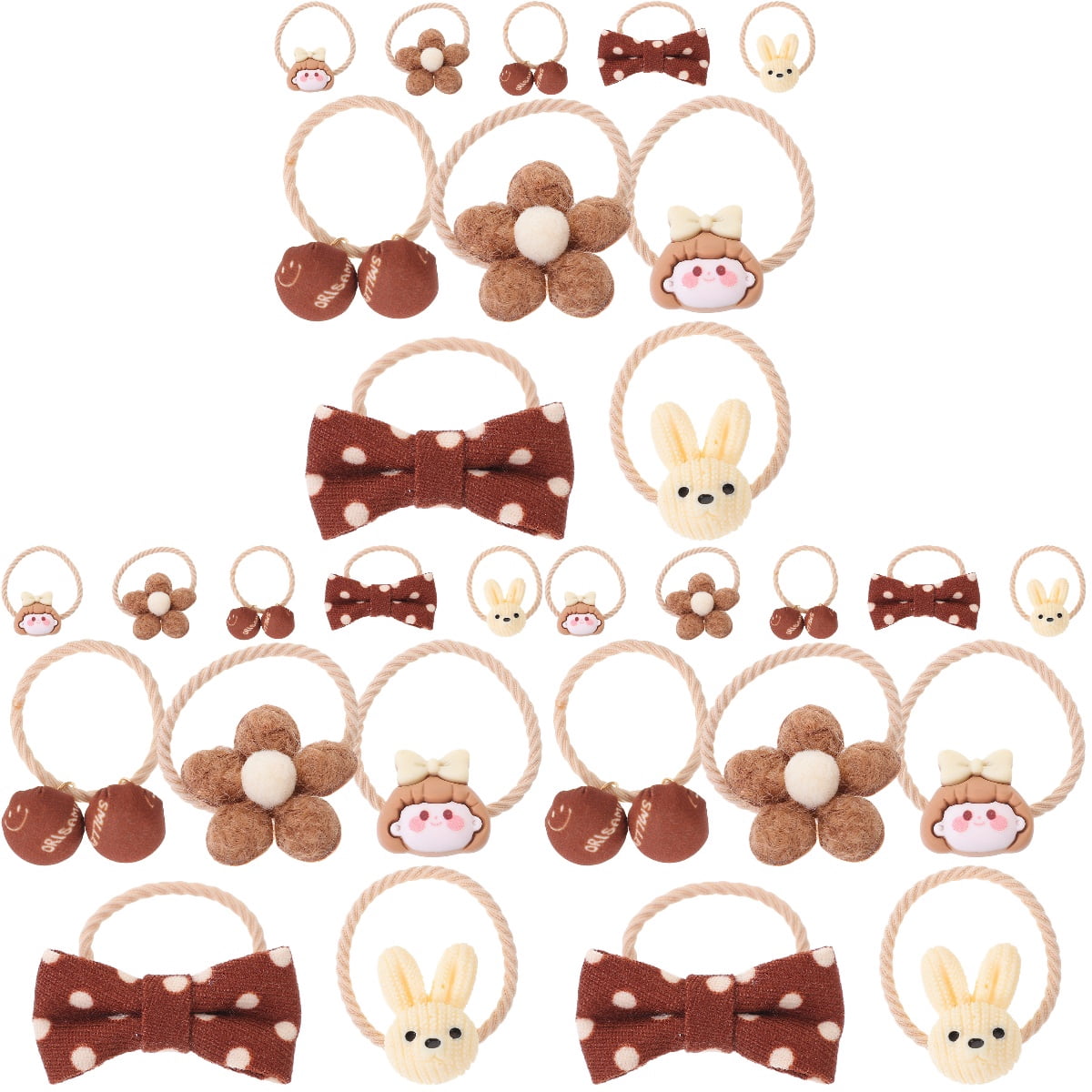 FRCOLOR 15 Pairs Hair Ties Girls Hair Rings Ponytail Holder Girls ...