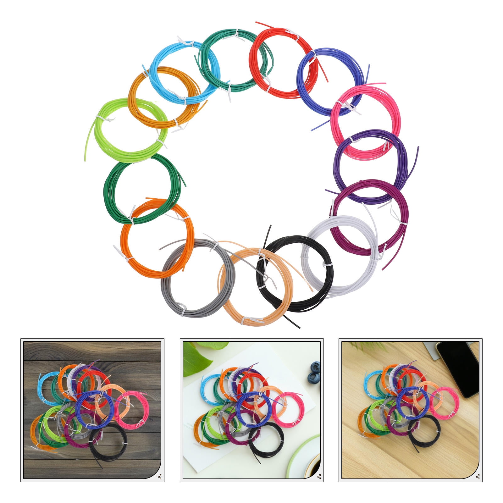 FRCOLOR 15 Rolls Colorful Filament Refills 3d Pen Materials Filament ...