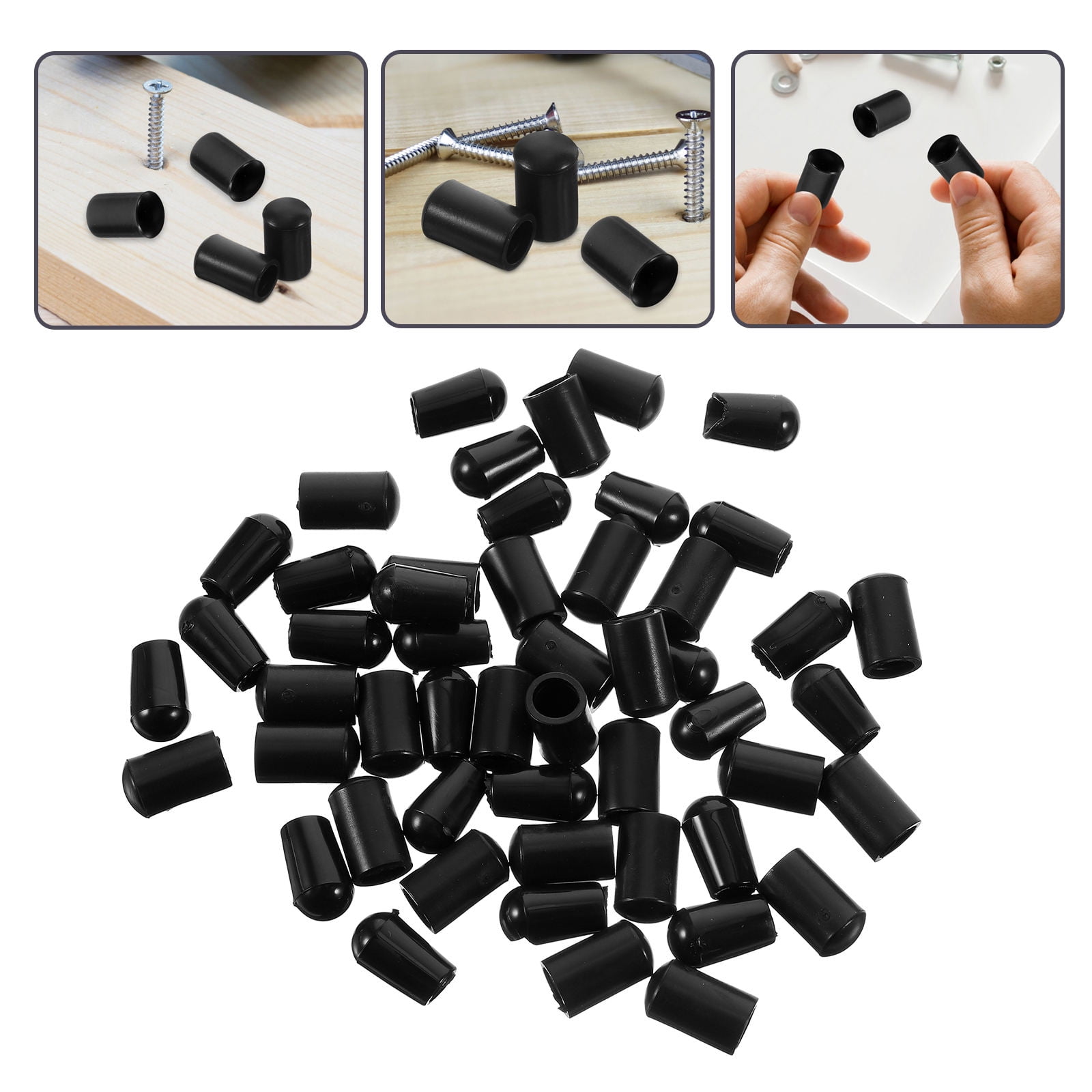 FRCOLOR 150 Pcs Screws Assortment Screw End Cap 0.5x1.2cm Black - Walmart.com