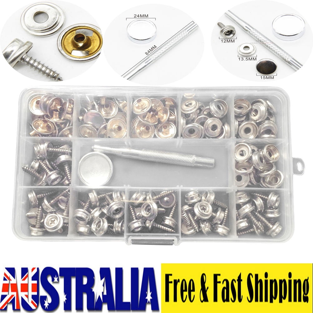 FRCOLOR 150pcs Canvas Snap Kit Tool Metal Screws Snaps Marine Grade ...