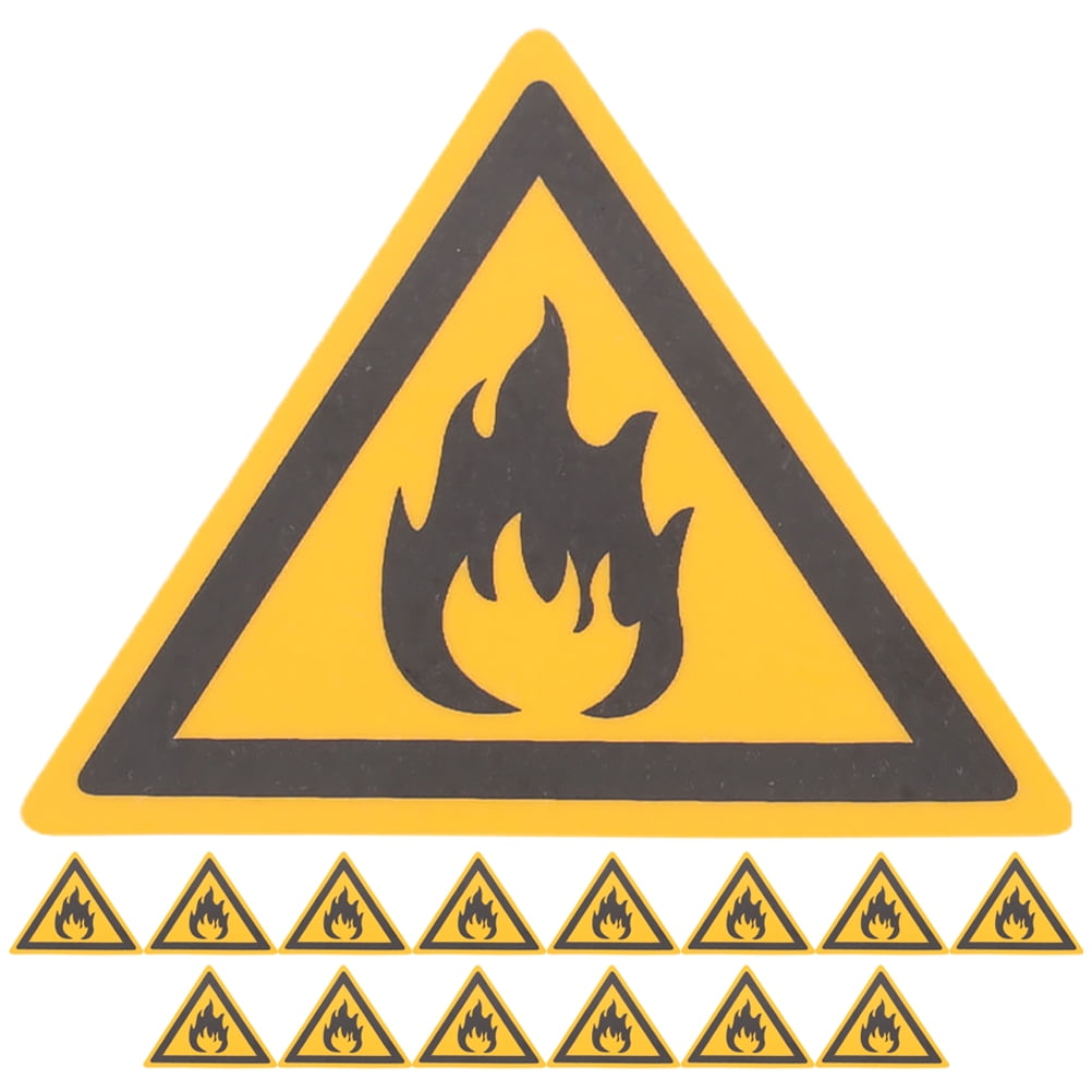 FRCOLOR 15pcs Fire Caution Sign Adhesive Flame Sign Caution Flammable ...