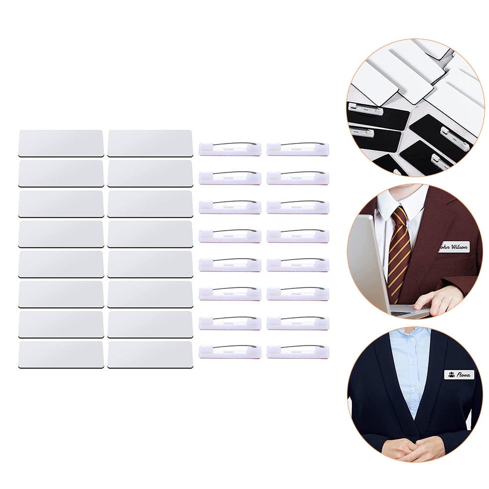 TAILTOSS Sublimation Name Badges Metal for Employees 16-Pcs 3x1.5in ...