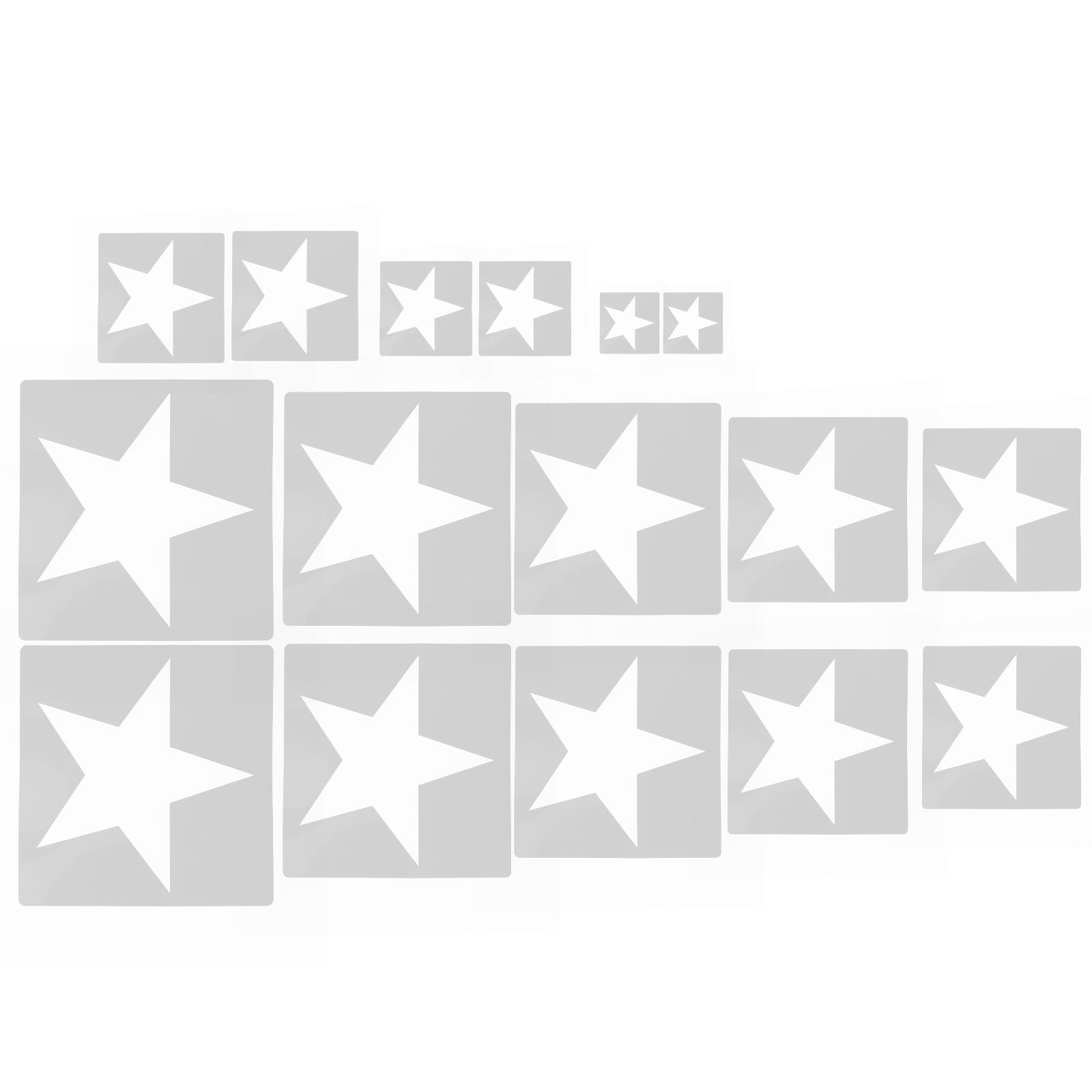 FRCOLOR 16 Pcs Star Stencil Plastic 5 Points Star Templates Painting ...