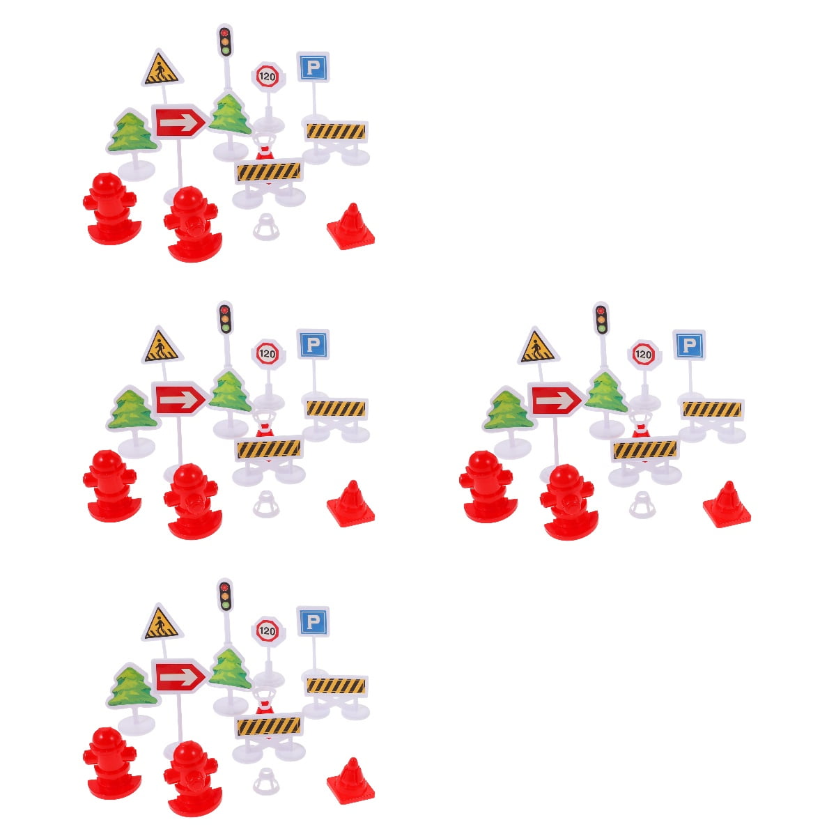 FRCOLOR 16 Sets Miniature Street Road Signs Traffic Signs Plaything ...