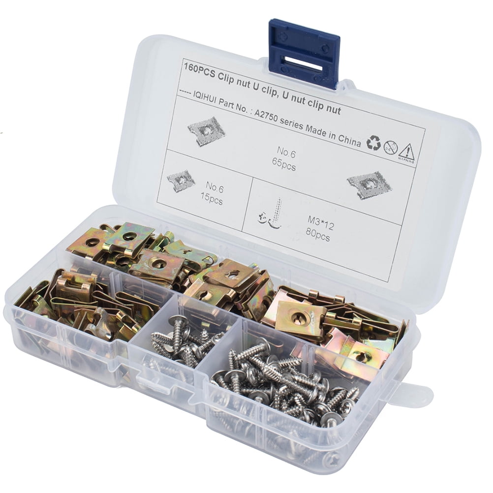 FRCOLOR 160 Pcs U-shaped Reed Screw Set High Hardness Fasteners 13X7CM ...