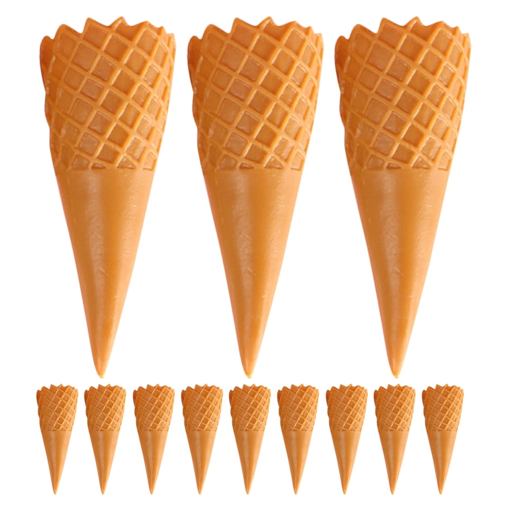 FRCOLOR 16pcs Artificial Ice Cream Cone Model Toys Realistic Fake Ice ...