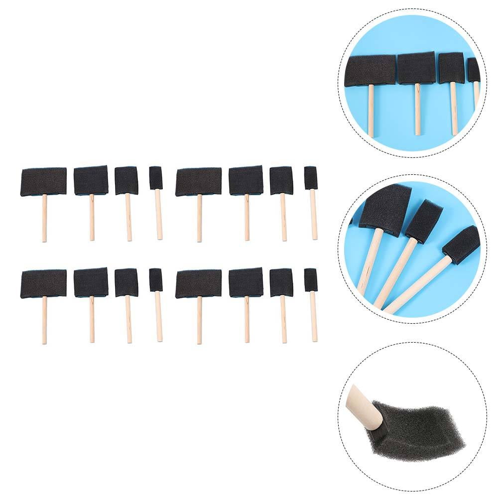 FRCOLOR 16pcs Black Sponge Bevel Tipped Painting Brushes for Staining ...