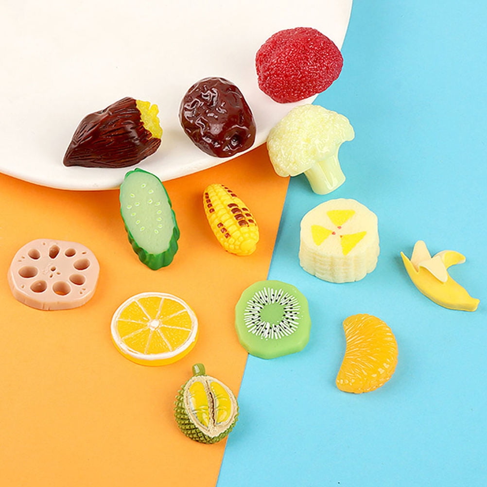 FRCOLOR 16pcs Miniature Resin Fruit and Vegetable Models for Decor ...
