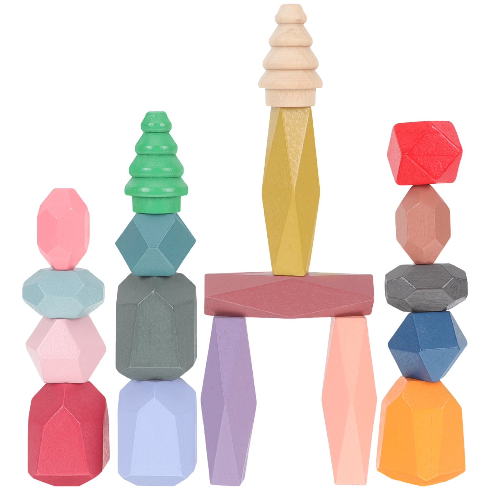 FRCOLOR Wooden Stacking Blocks for Kids to Develop Early Learning ...