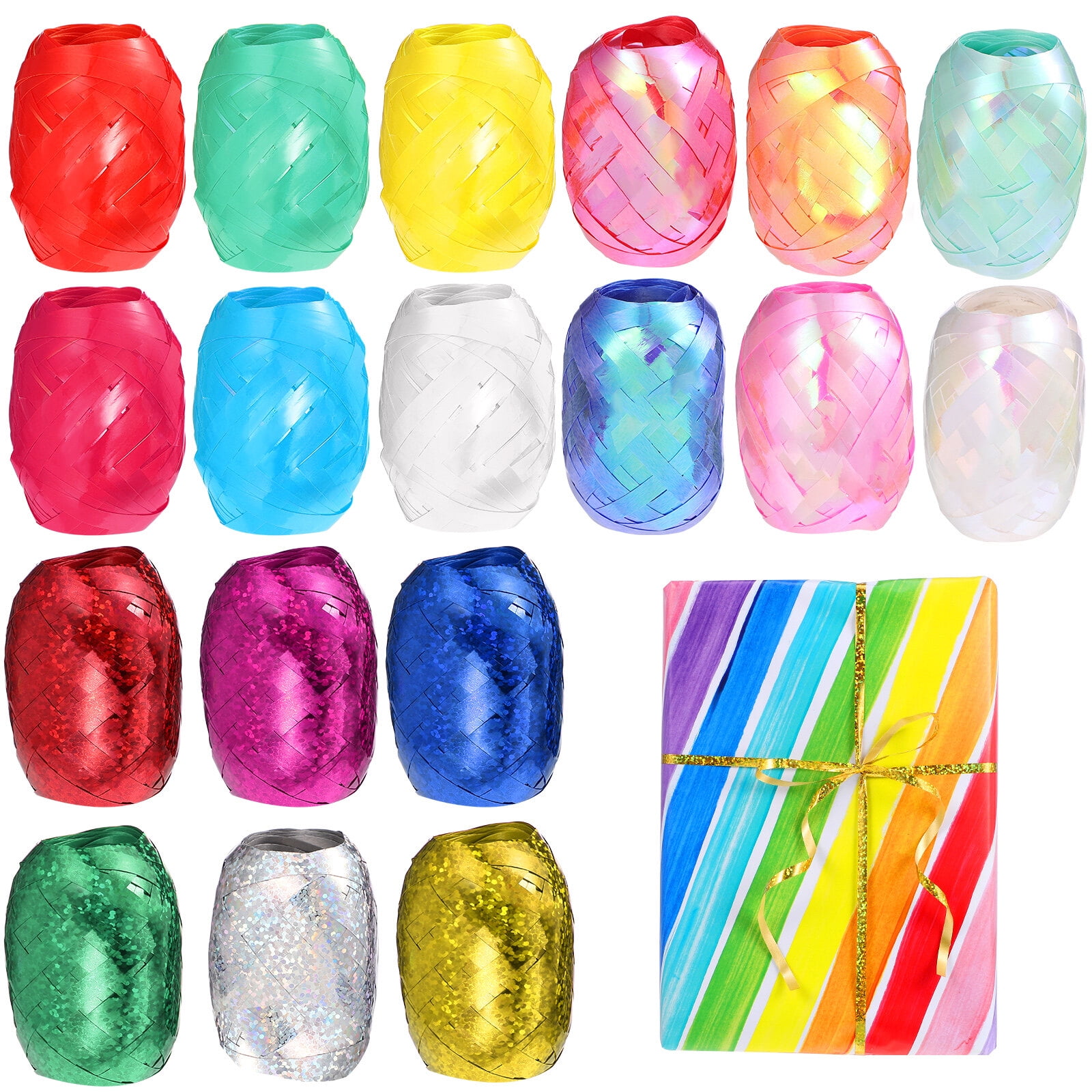 FRCOLOR 18 Rolls Curling Ribbon for Gift Wrapping Pink Balloon Garland ...