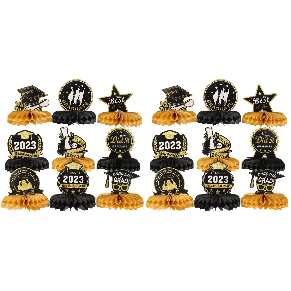 FRCOLOR 18 pcs Graduation Party Decorations Graduation Season Honeycomb ...