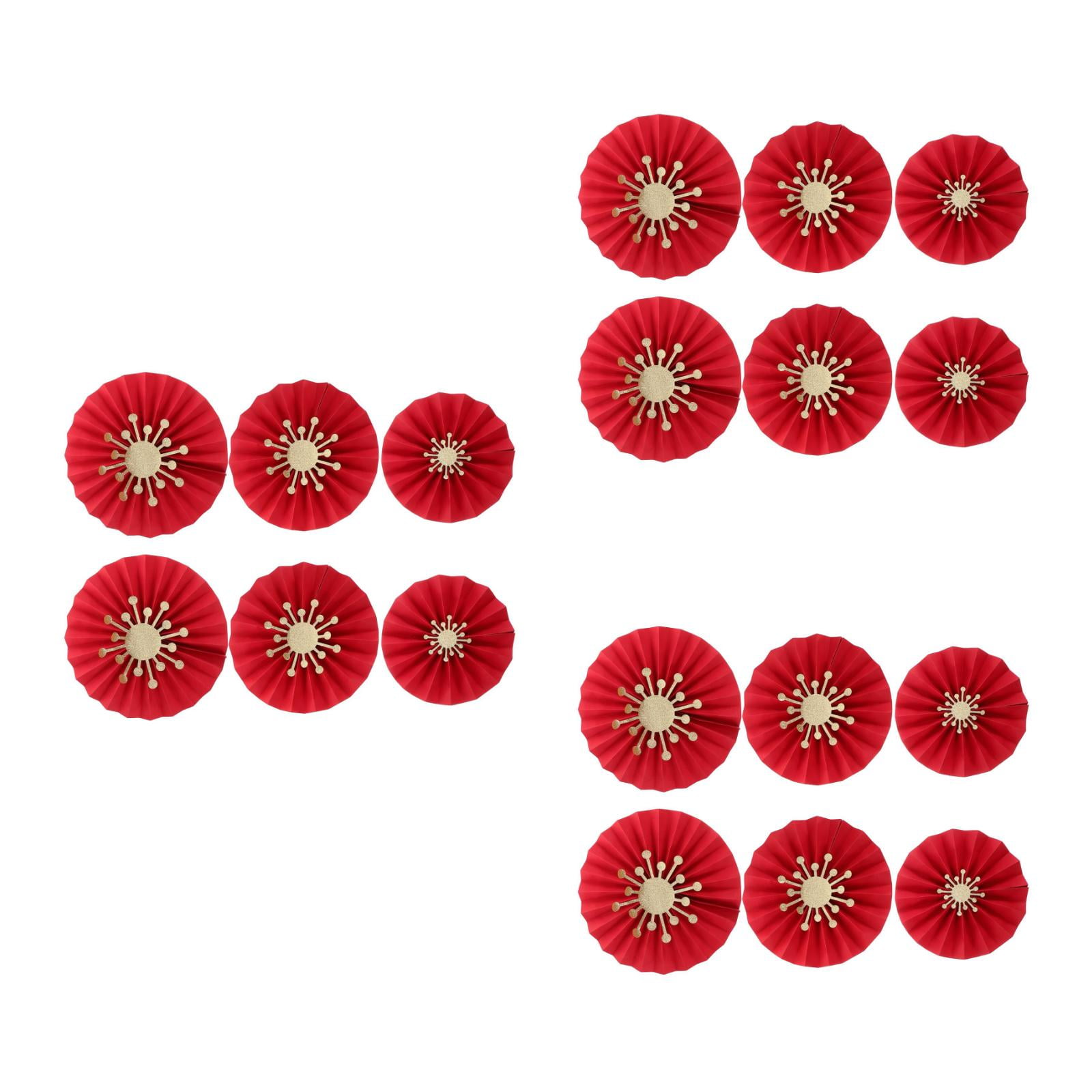 FRCOLOR 18 pcs Paper Fan Flower Party Supplies, Hanging Paper Fans ...