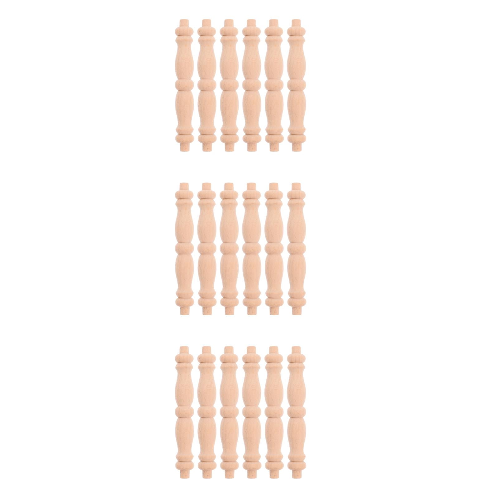 FRCOLOR 18 pcs Wooden Baluster Spindles Unpainted Baluster Spindles ...